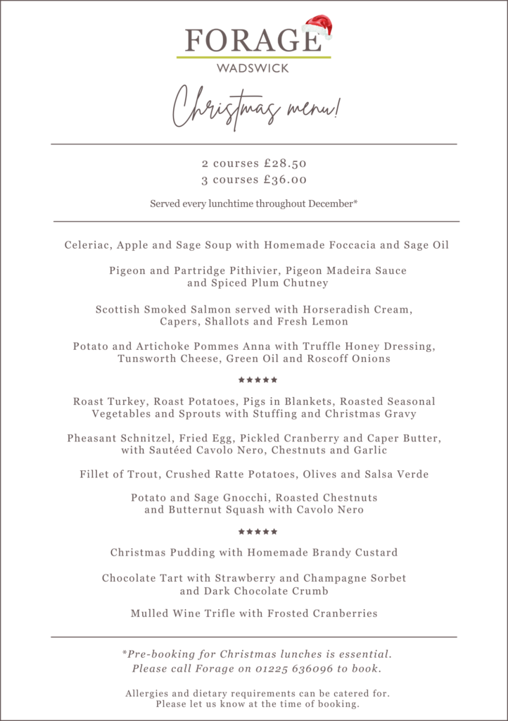 Christmas Set Menus – Forage Wadswick